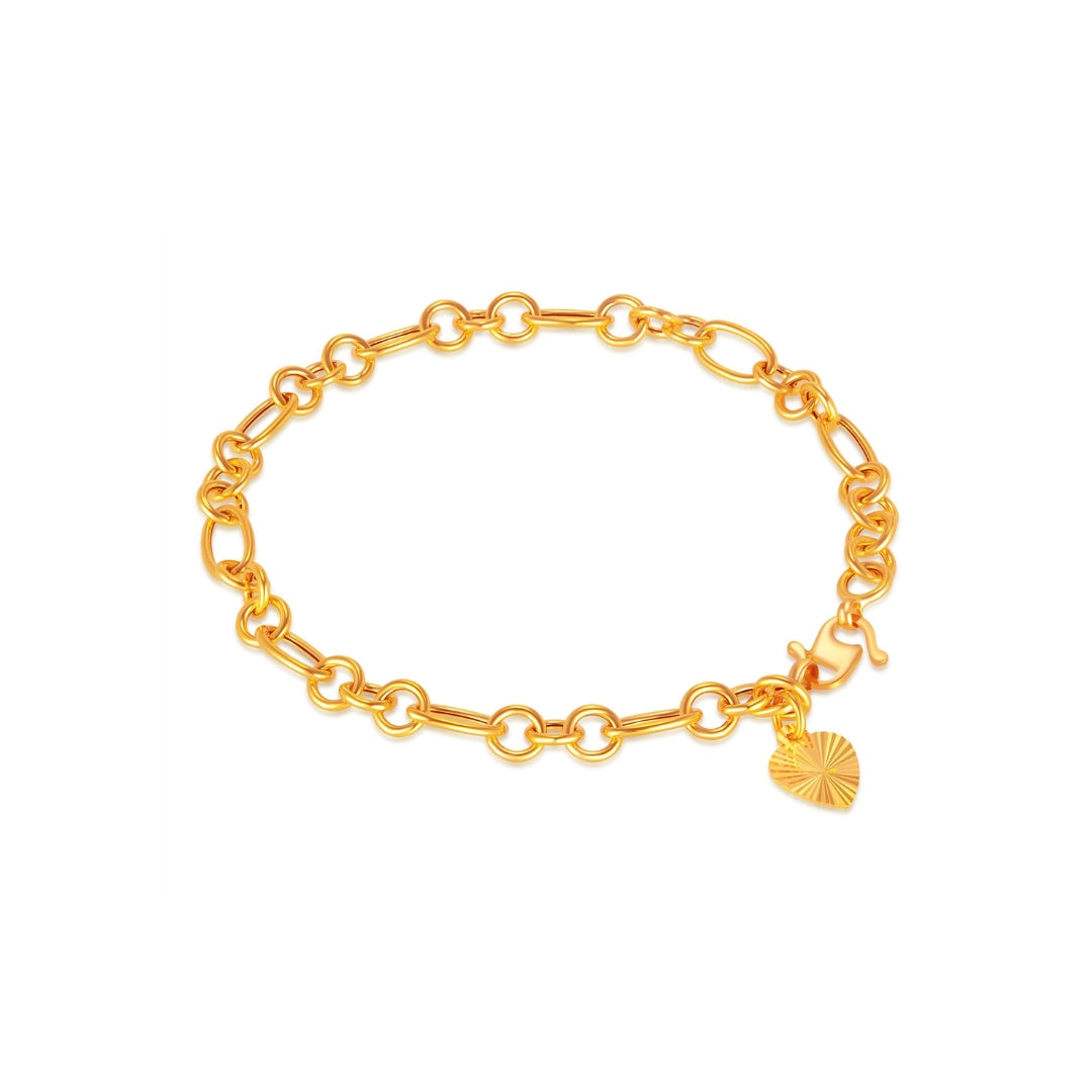 916 Gold Multi-Rings Link Bracelet – MoneyMax Jewellery