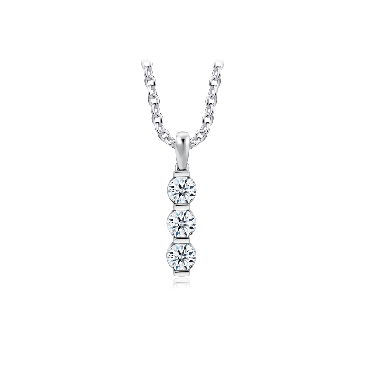 14K White Gold Trinity Diamond Pendant - Truly Diamond Collection ...
