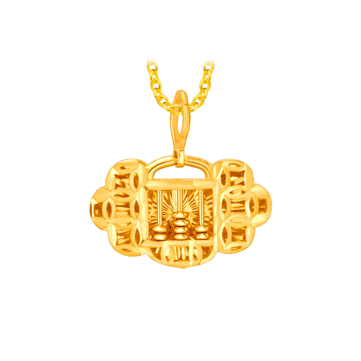 916 Golden Lock Abacus Pendant – MoneyMax Jewellery